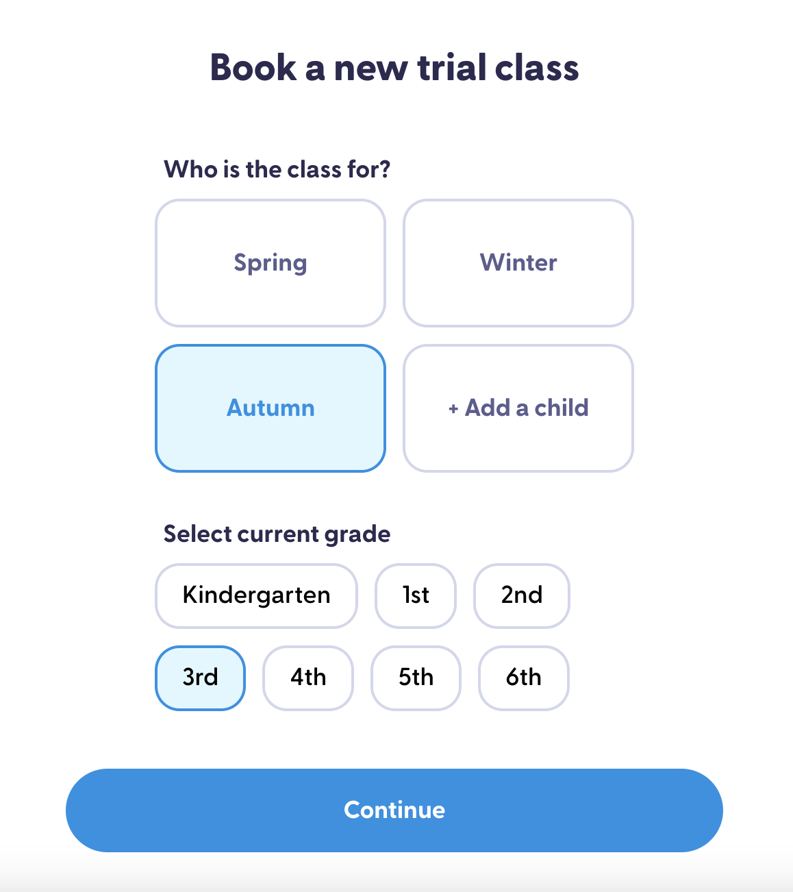 How to add a trial session for another child or subject in an existing ...