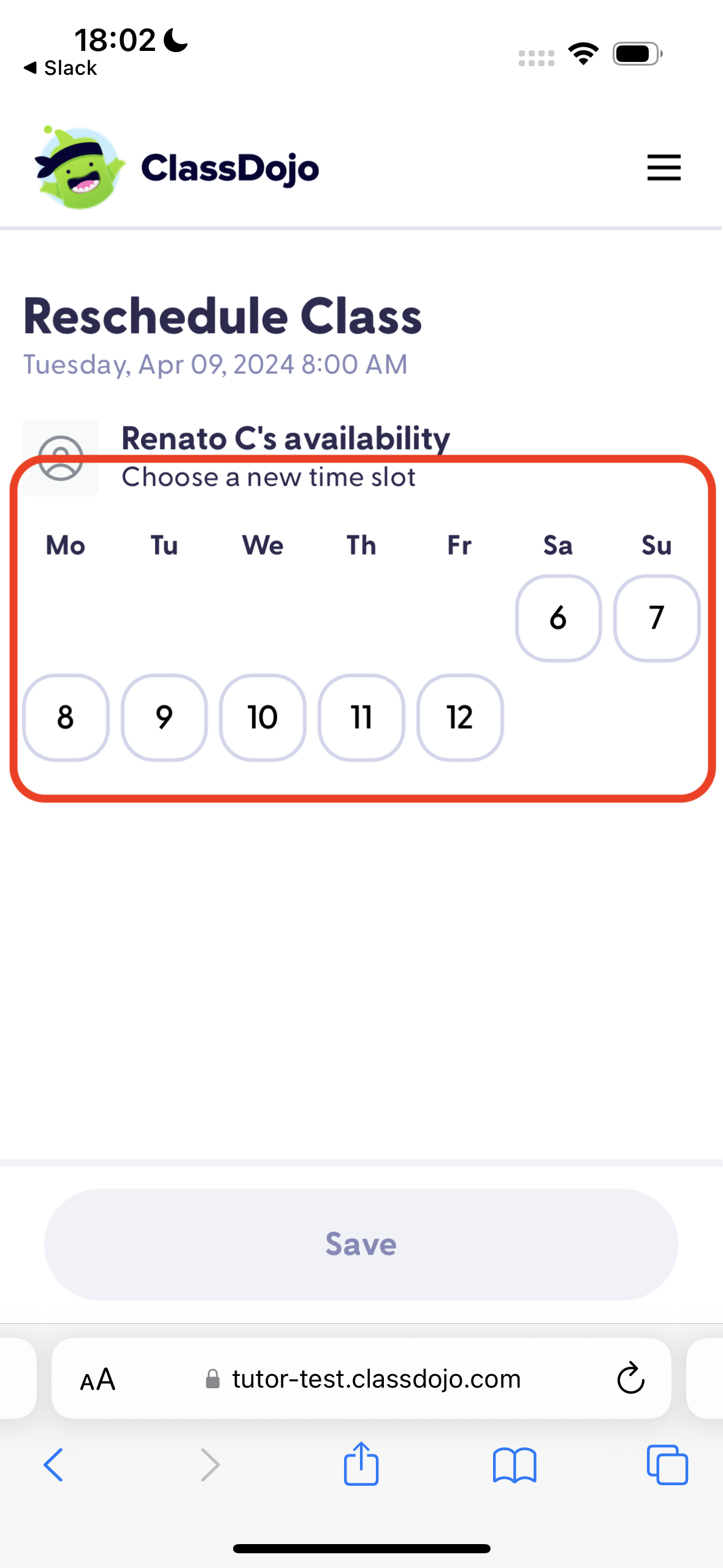 How to reschedule a subscription class – Dojo Tutor