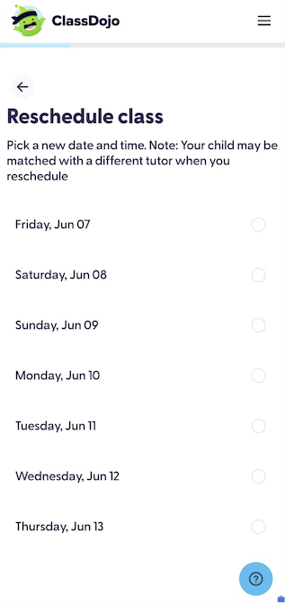 How to reschedule a Trial Class – Dojo Tutor