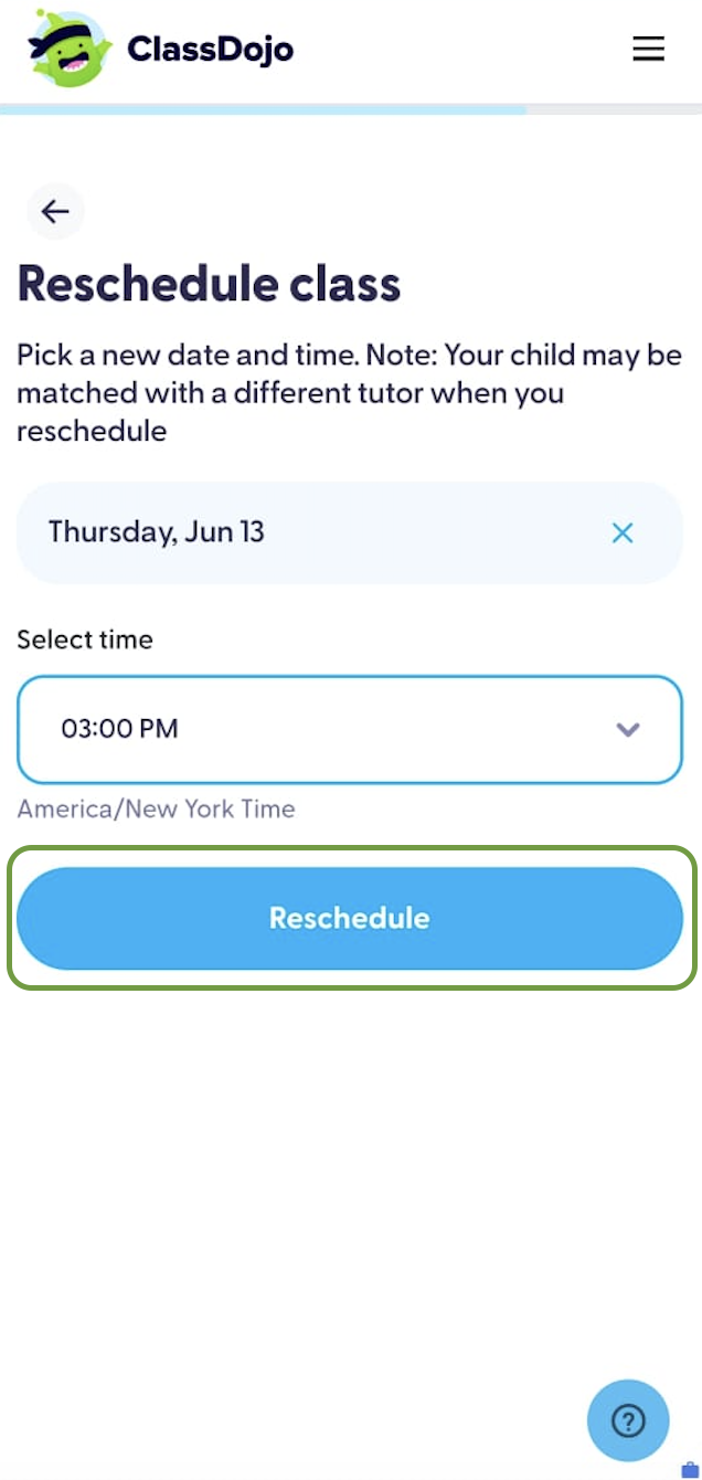How to reschedule a Trial Class – Dojo Tutor