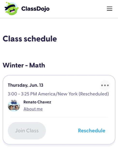 How to reschedule a Trial Class – Dojo Tutor