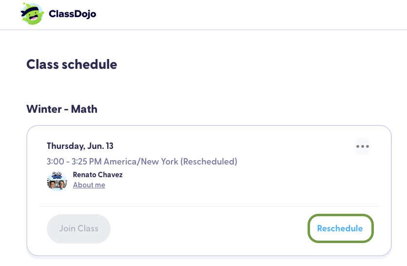 How to reschedule a Trial Class – Dojo Tutor