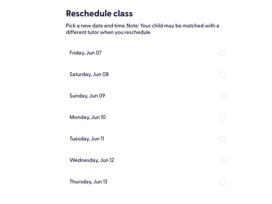 How to reschedule a Trial Class – Dojo Tutor