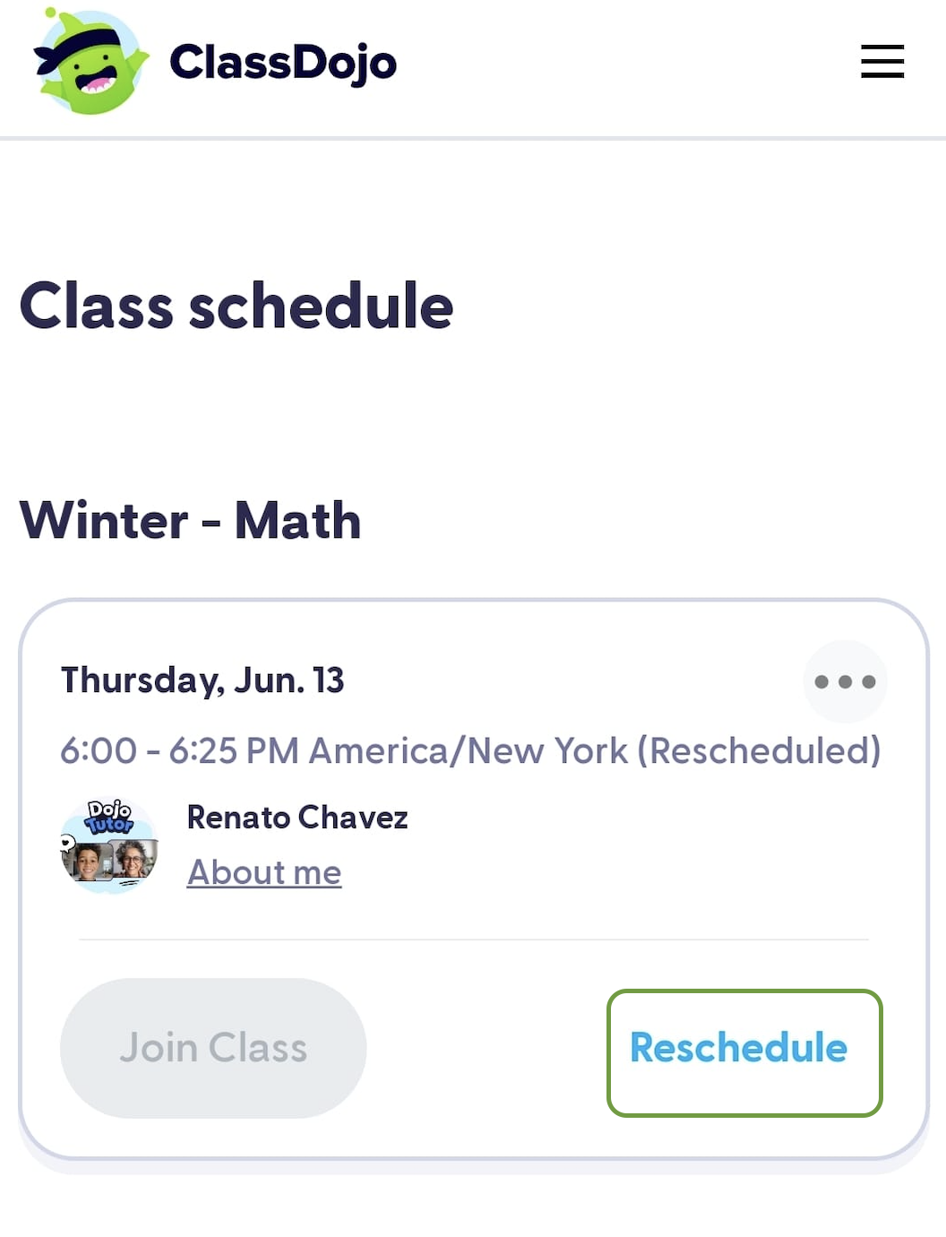 How to reschedule a Trial Class – Dojo Tutor