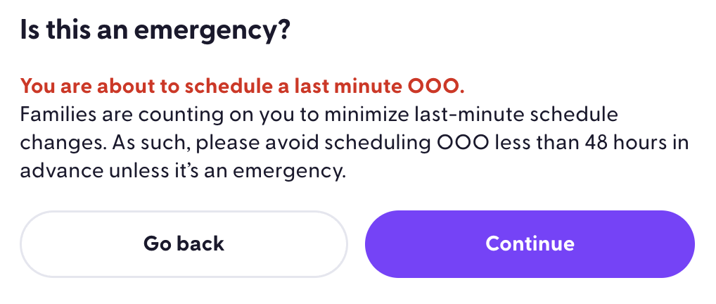 Availability: Out Of Office Hours – Dojo Tutor
