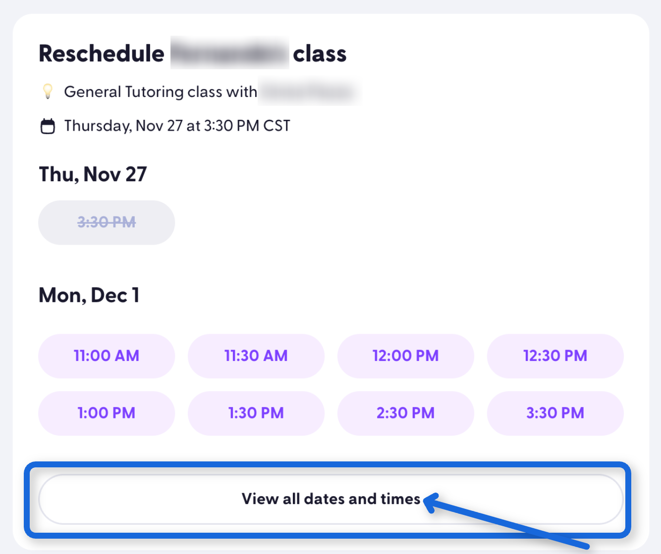 How to reschedule a subscription class – Dojo Tutor