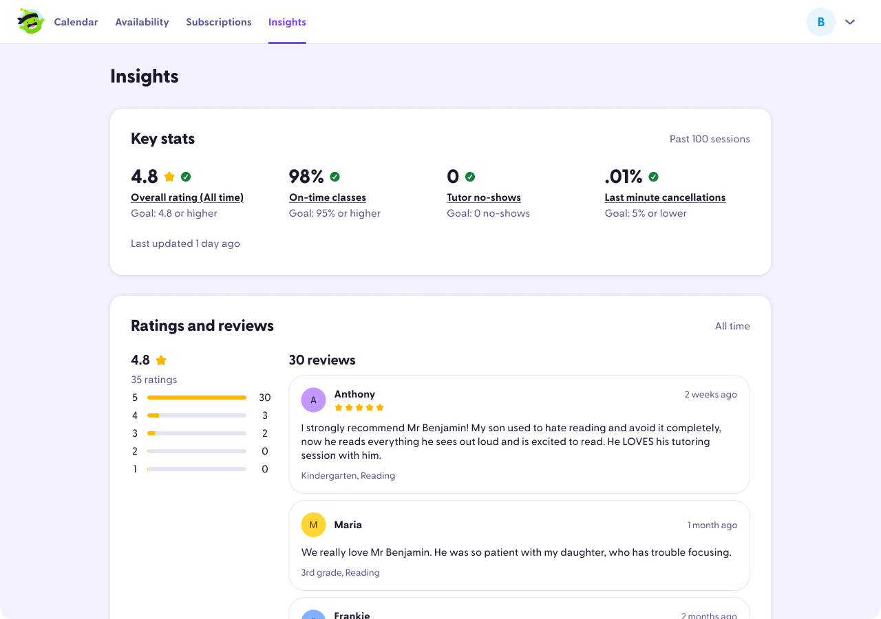 Your New Tutor Insights Dashboard 💡 – Dojo Tutor